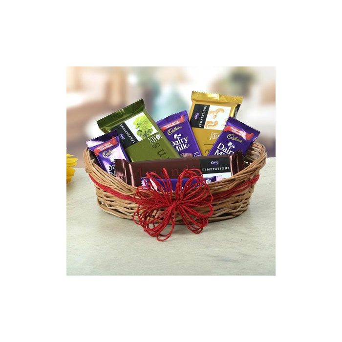 Buy/send temptations& dairy milk chocolates combo basket online- My ...